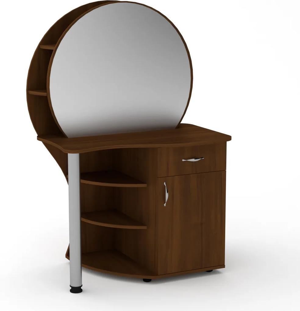 Toaletní stolek BEAUTY 3  se zrcadlem Barva: Ořech