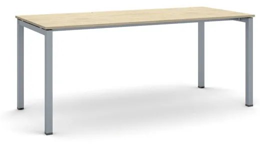 Stůl PRIMO SQUARE se šedostříbrnou podnoží 1800 x 800 x 750 mm, dub přírodní