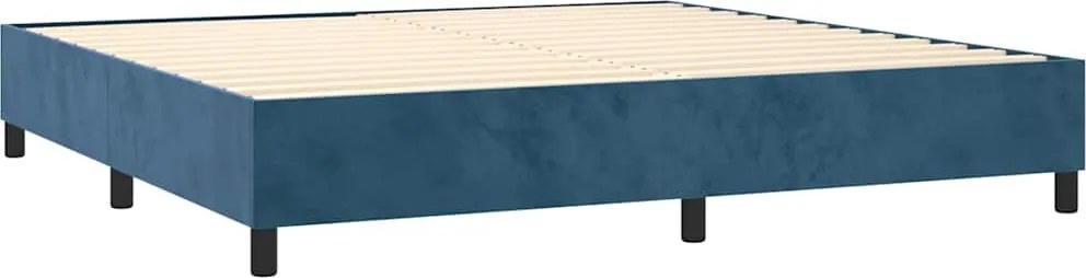 Box spring postel s matrací tmavě modrá 200x200 cm samet 3129295