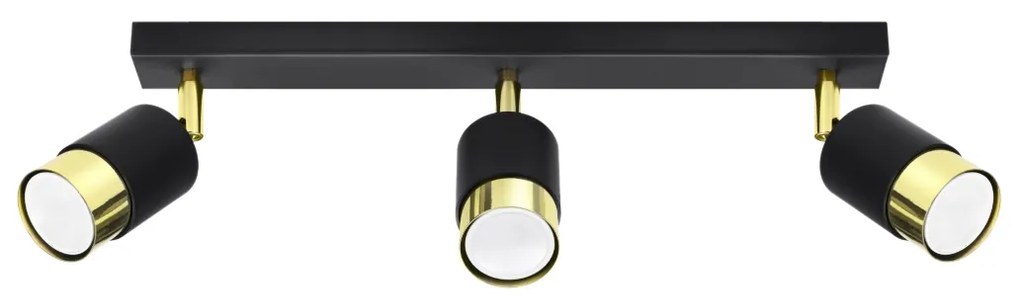 Sollux Lighting Stropní svítidlo NERO 3 černá/zlatá