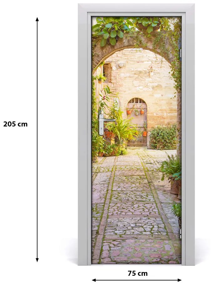 Fototapeta samolepící dveře romatická ulice 75x205 cm