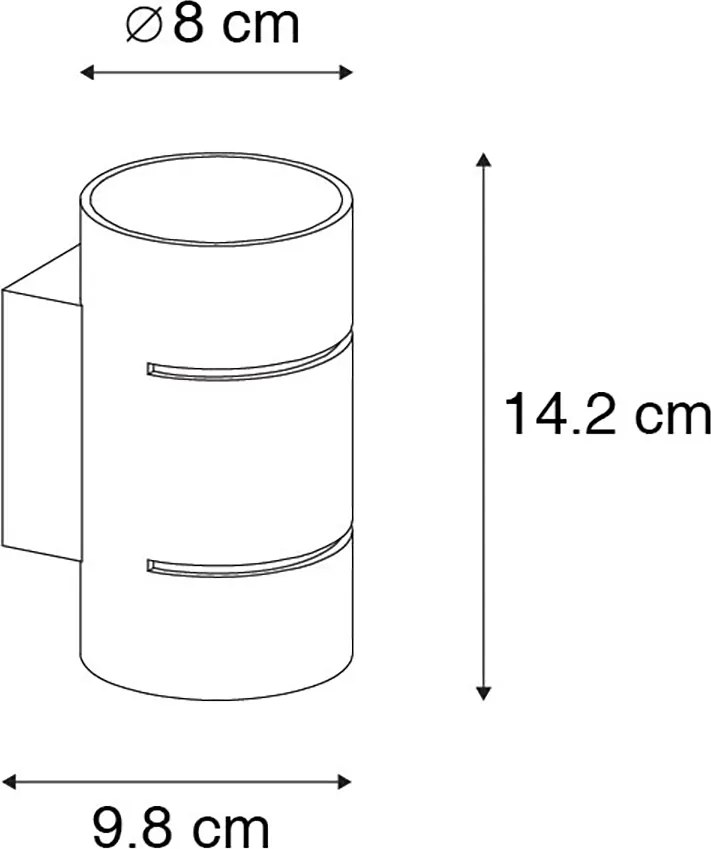 Chytrá nástěnná lampa černá se zlatým interiérem vč. WiFi G9 - Ria