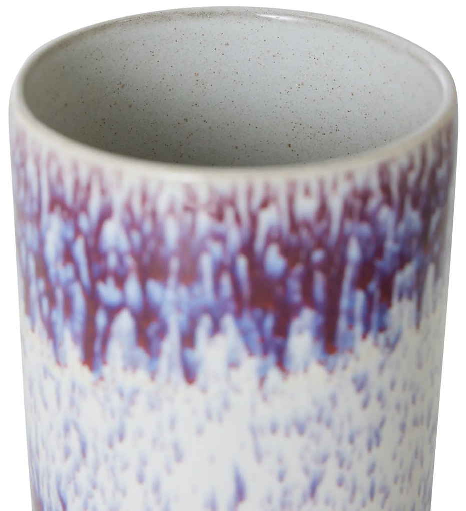 HK living Kameninová dóza s víkem 70's Yeti 1 l, fialová barva, keramika
