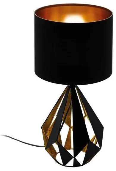 Eglo Vintage 43077 CARLTON 5 Stolní lampa E27 1X60W černá, měď / černá, měď Lampy a lampičky na noční stolek