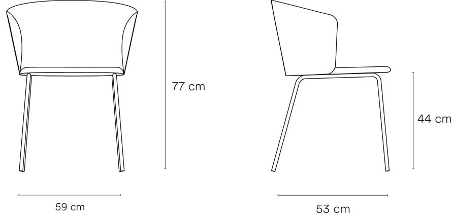 Oranžová čalouněná jídelní křesla v sadě 2 ks Add – Teulat