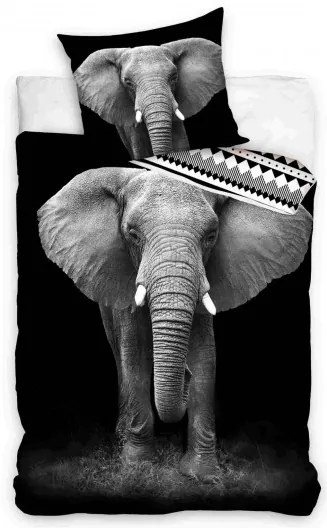 Bavlněné ložní povlečení s potiskem slona 3D