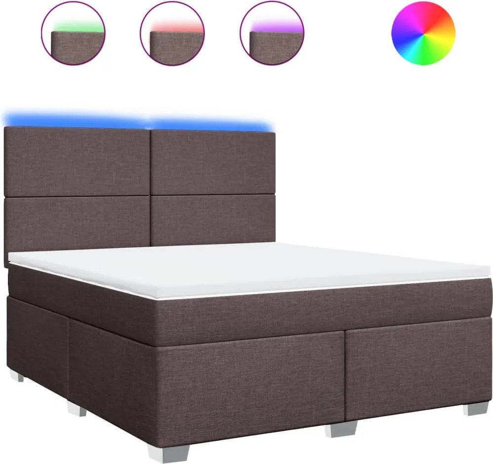 Box spring postel s matrací tmavě hnědá 180x200 cm textil 3292863