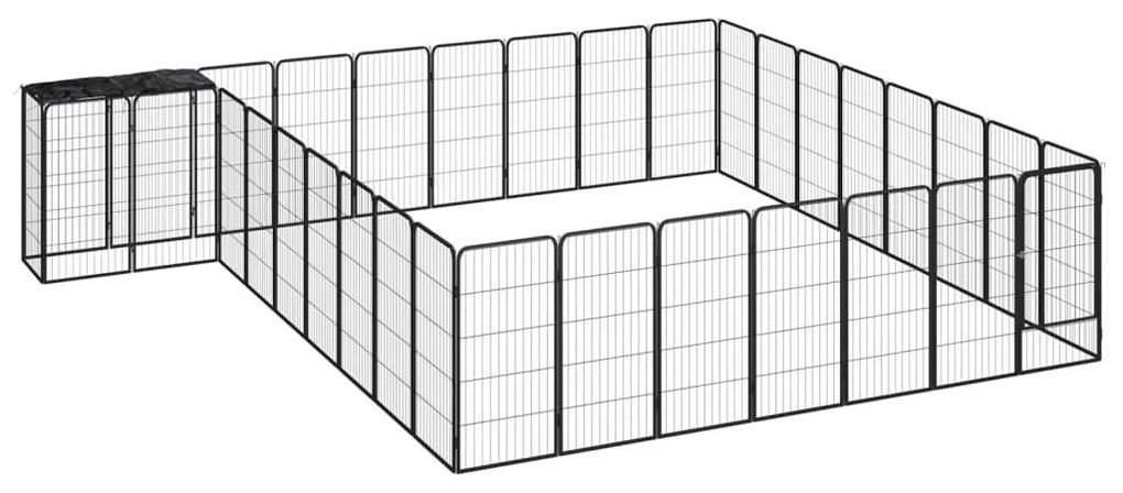34panelová ohrádka pro psy černá 50 x 100 cm práškovaná ocel