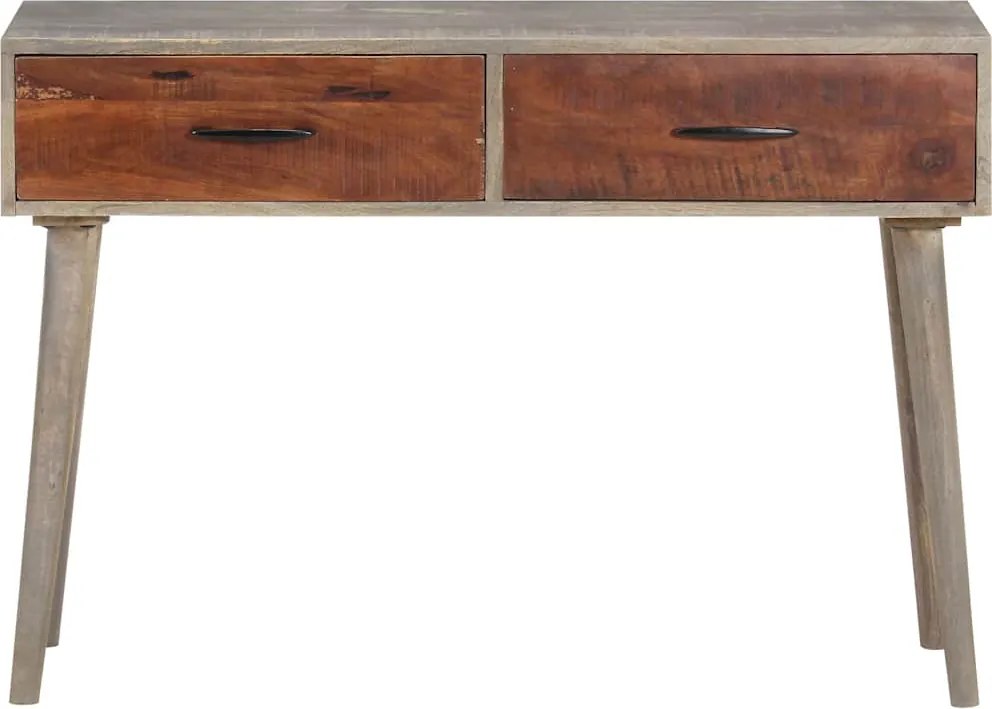 Konzolový stolek šedý 110 x 35 x 75 cm masivní hrubý mangovník 321807