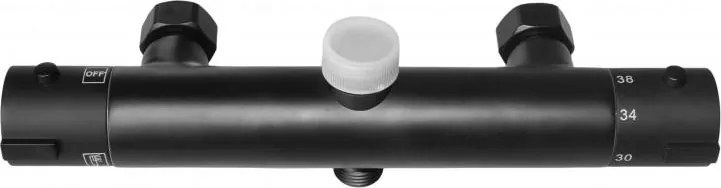 Erga Erga, termostatická sprchová baterie s horním 3/4" připojením sprchového sloupu, černá matná, ERG-YKA-BW.FL-THERM-BLK