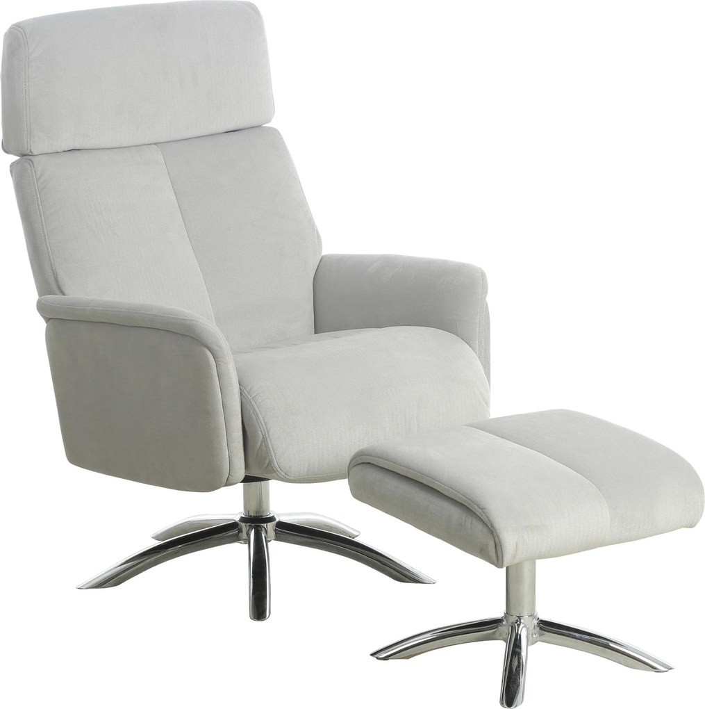 XXXLutz RELAXAČNÍ KŘESLO S TABURETEM, textil, šedá P & B - Online Only křesla & taburety - 002694004801