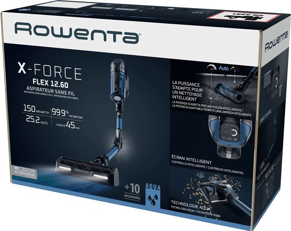 Rowenta RH98C0WO X-Force Flex 12.60 Aqua - Tyčový vysavač 4v1