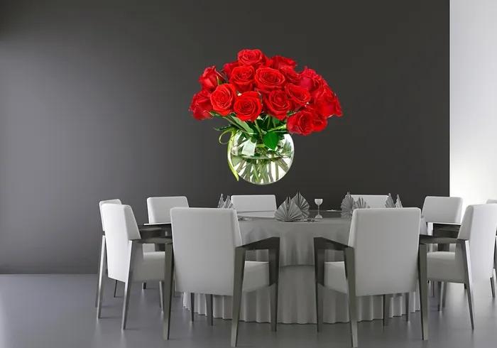 Samolepka na zeď Váza růží | BIANO