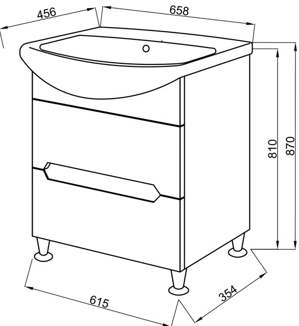 Lavedo Marco Cersania 65 koupelnová skříňka s umyvadlem