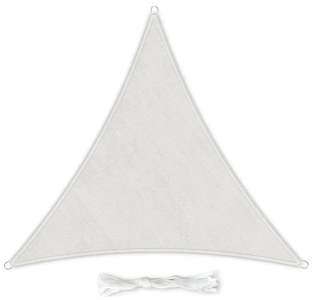 Trojúhelníková sluneční clona, 4 × 4 × 4 m, polyester, prodyšná