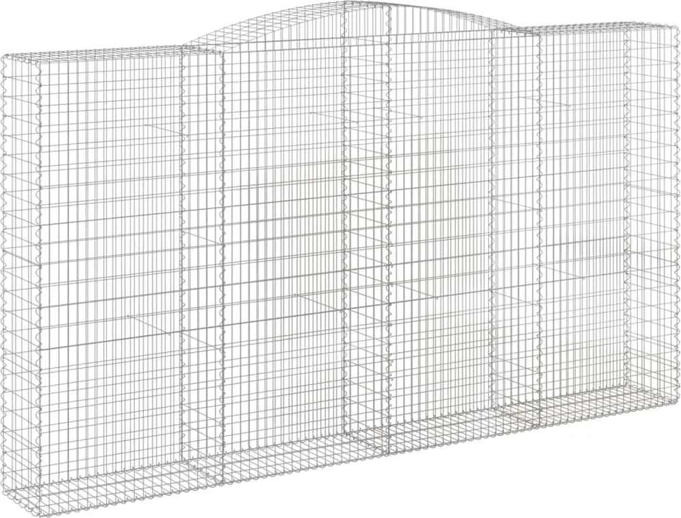 Klenuté gabionové koše 3 ks 400x50x220/240cm pozinkované železo 3147075