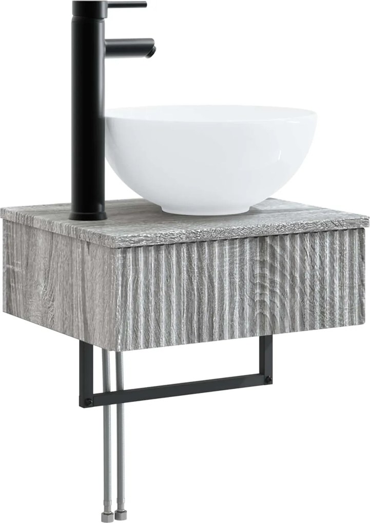 Sada koupelnového nábytku 5 ks Šedý Sonoma 33 x 34,5 x 160 cm 3406009