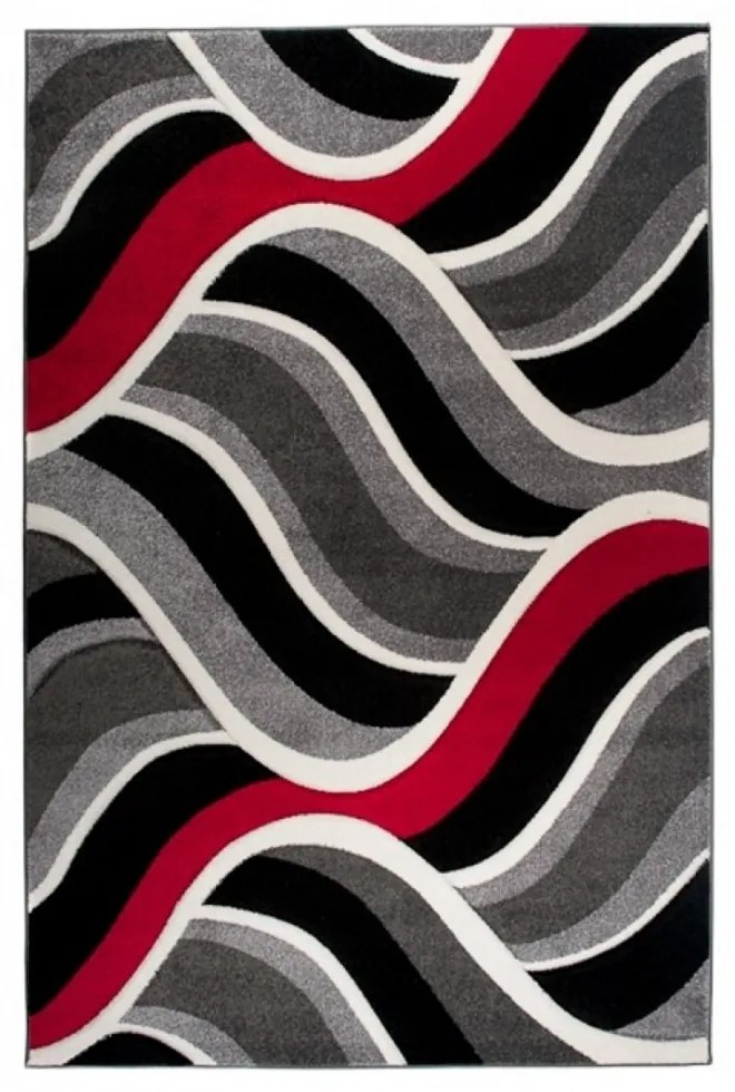 Kusový koberec Moderní vlny červený, Velikosti 120x170cm
