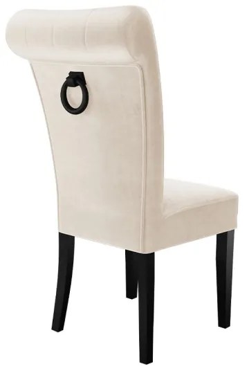 Čalouněná jídelní židle ST65 + klepadlo, Klepadlo: chrom, Barva křesla: černá, Potah: Magic Velvet 2250