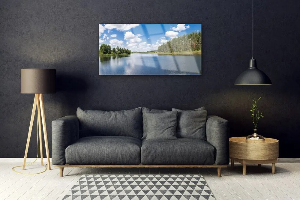Plexisklo-obraz Jezero Les Krajina 100x50 cm