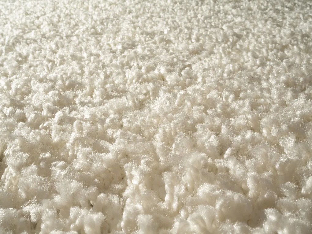 Mono Carpet, Kusový koberec Efor Shaggy 2137 Cream, 80x150, bílá, ložnice