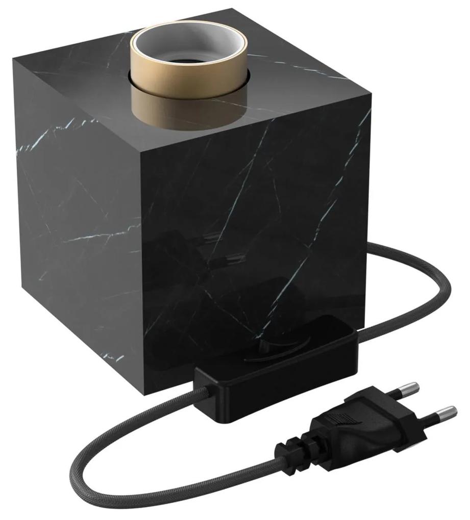 Calex Square Marble stolní lampa, černá