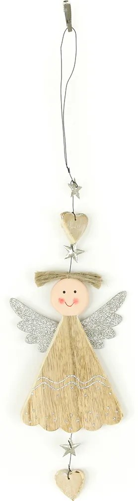 Andělíček, závěsná dřevěná vánoční dekorace - ZA8609