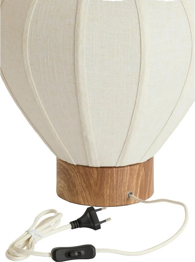 Krémová kovová stolní lampa s textilním stínidlem (výška 36 cm) Kyzo – Light & Living