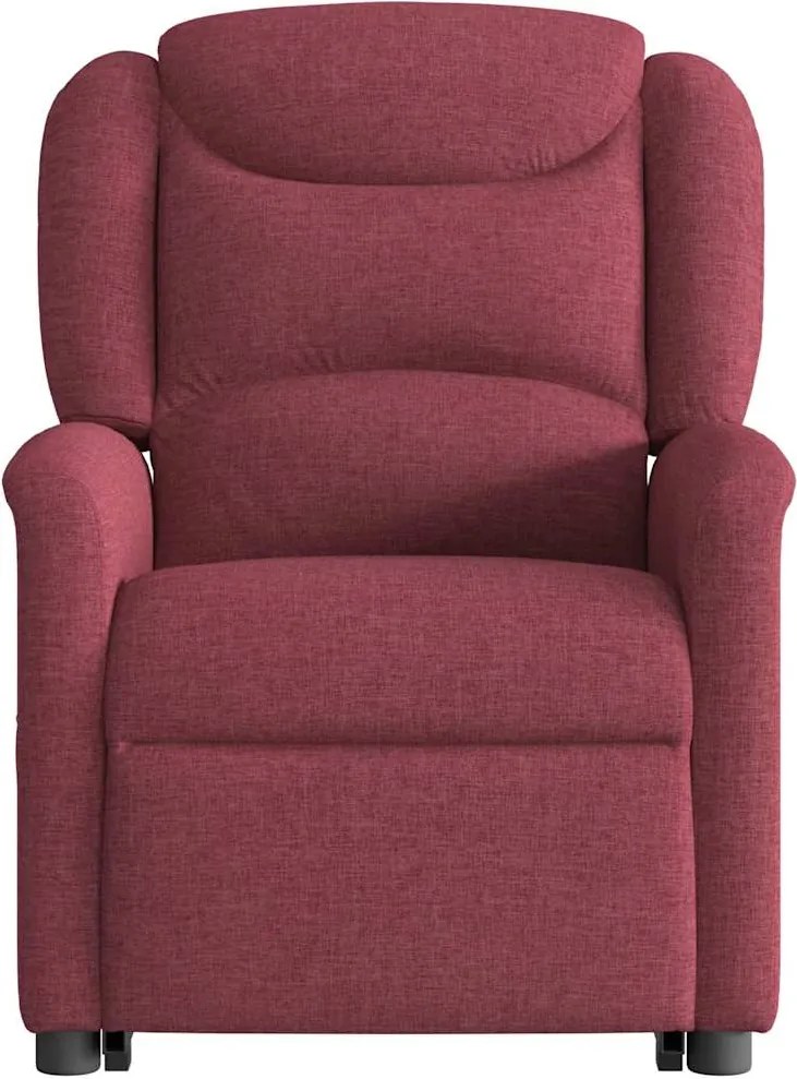 Elektrické zvedací polohovací křeslo vínové textil 3303217
