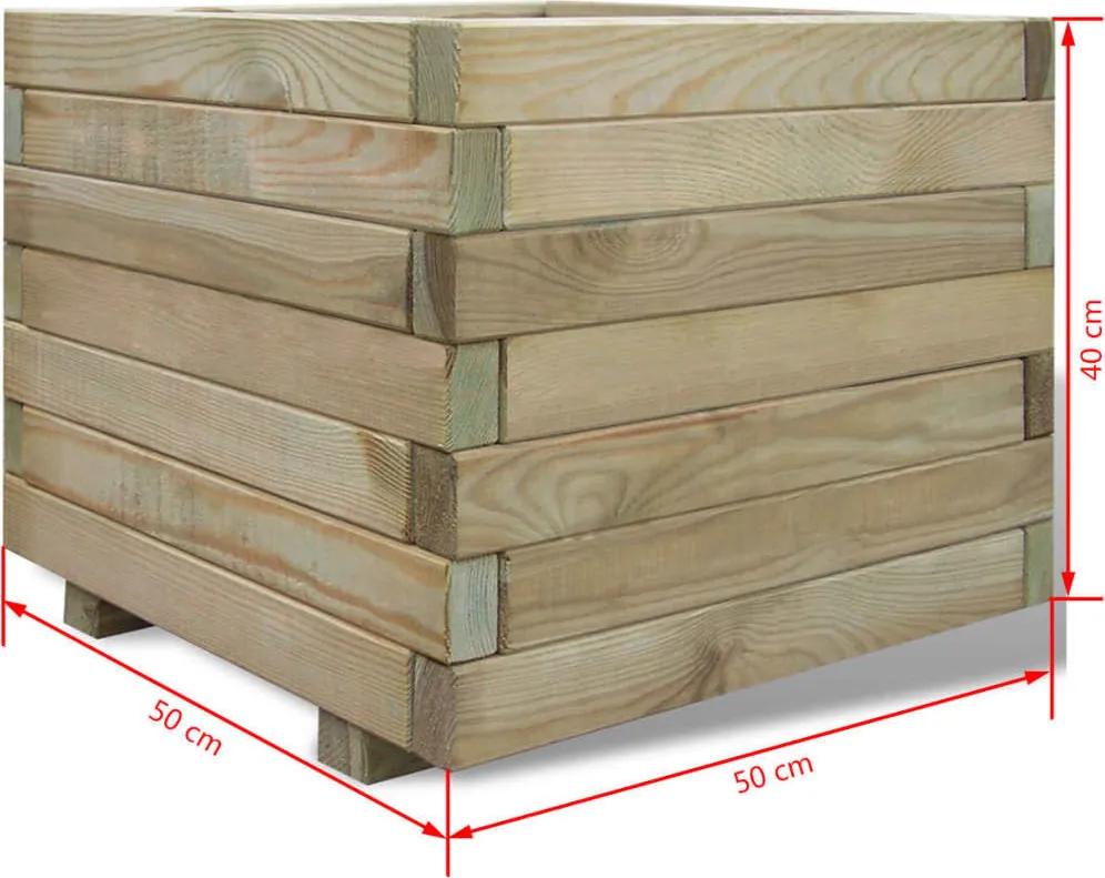 vidaXL Zahradní truhlík 50 x 50 x 40 cm masivní borové dřevo [41659] Barva: Šedá