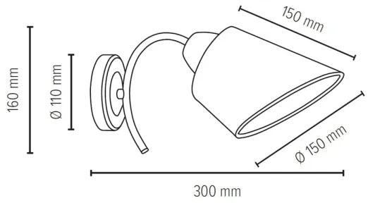 Spot-Light 8341127 - Nástěnné svítidlo METTE 1xE27/40W/230V