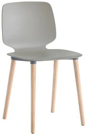 PEDRALI - Židle BABILA 2750 DS s jasanovou podnoží - šedá