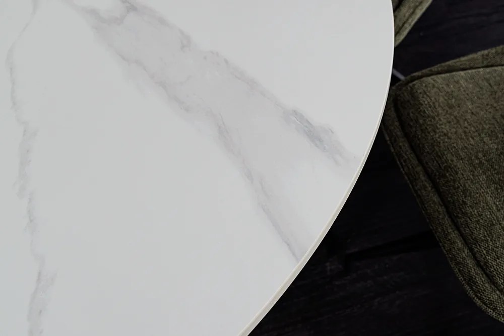 Kulatý jídelní stůl Parthenia 120 cm vzor bílý mramor