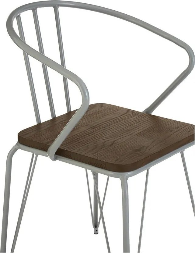 Šedá/v tmavě přírodní barvě jídelní židle z jilmového dřeva District – Premier Housewares