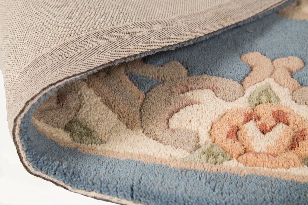 Flair Rugs, Ručně všívaný kusový koberec Lotus premium Blue, 150x240, modrá, chodba / předsíň