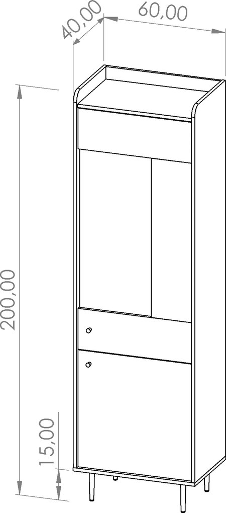 GAB Vitrínová skříň NEFERTUM WIT60, 60 cm