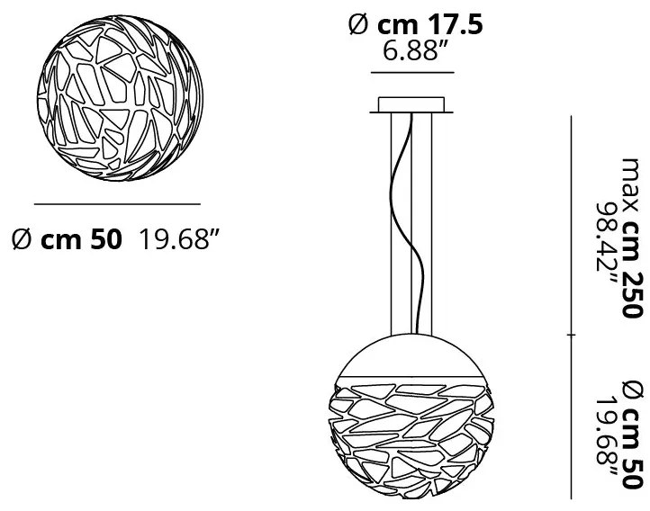 Lodes Kelly Medium Sphere 50, závěsné svítidlo 3x23W LED, bronz, prům. 50cm