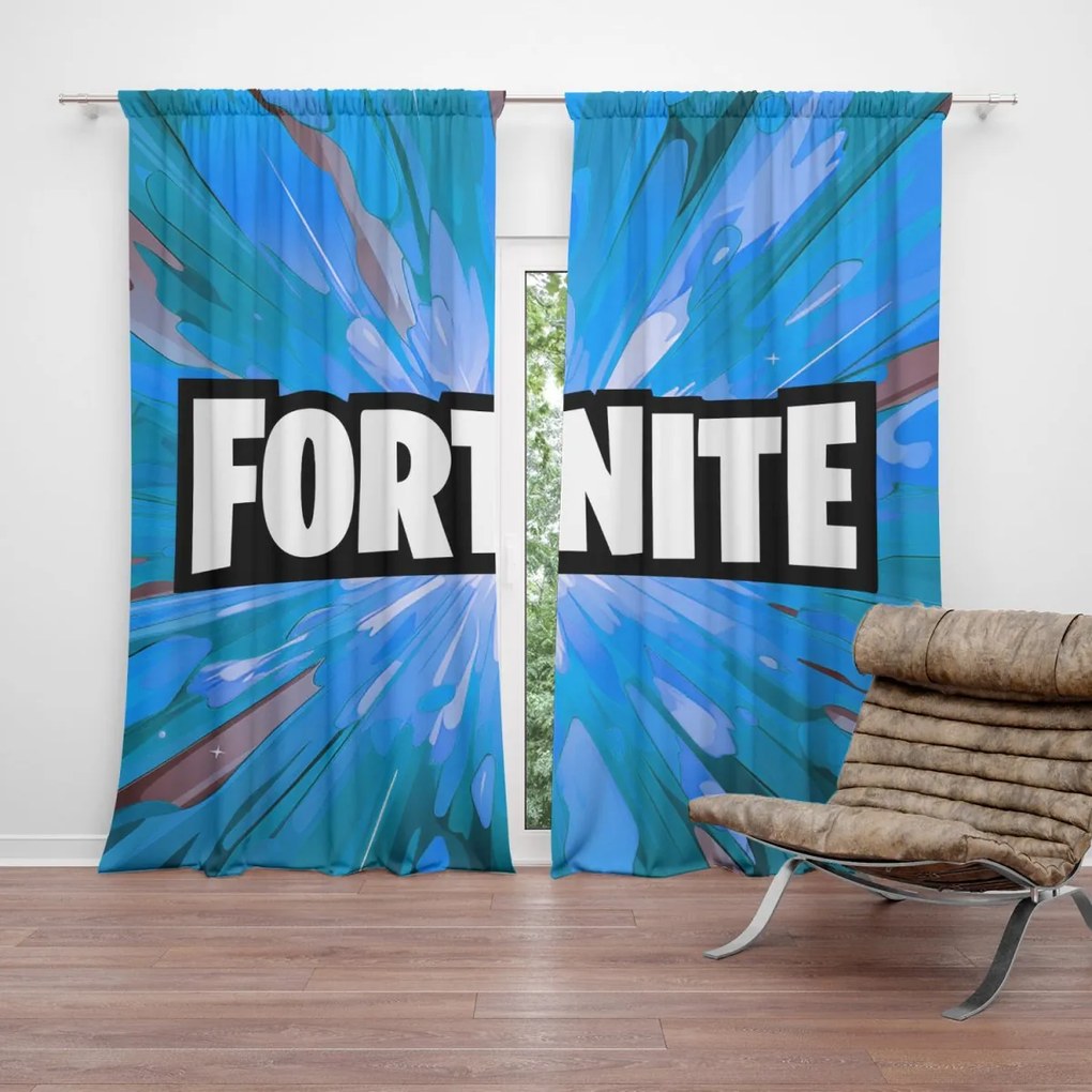 Sablio Závěs FORTNITE modrá: 2ks 140x250cm