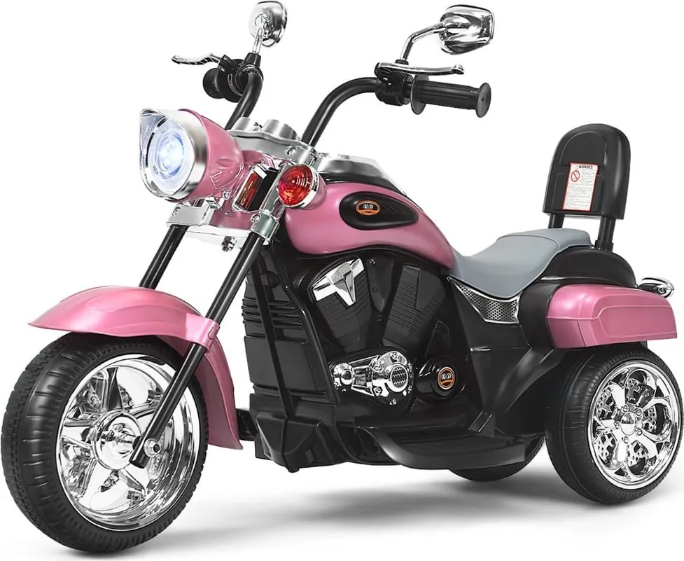Costway 6 Elektrický motocykl V Motocykl na baterie s hudbou – 91 × 48 × 64 cm