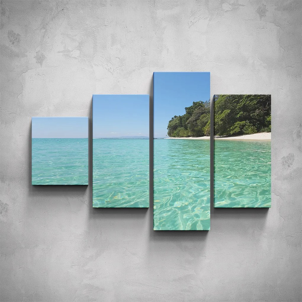 4-dílný obraz - Azurové moře - PopyDesign