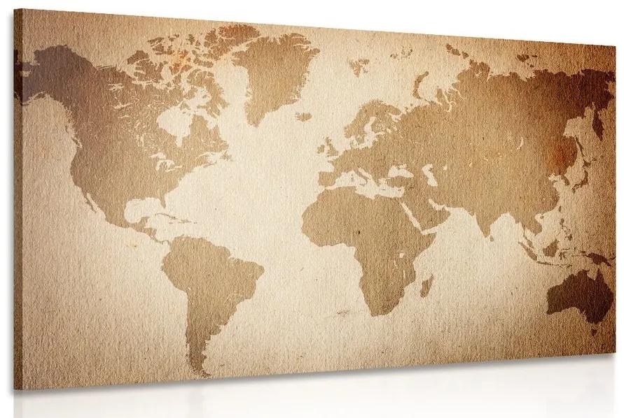 Obraz vintage mapa světa - 60x40 cm