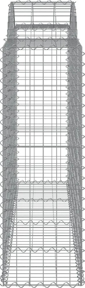 Klenuté gabionové koše 11ks 200x50x120/140cm pozinkované železo 3146350