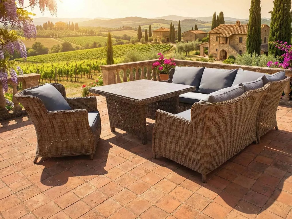 Umělý ratan zahradní sestava Bari XL Luxury