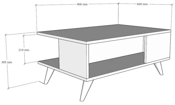 Designový konferenční stolek Quasar 90 cm ořech / černý