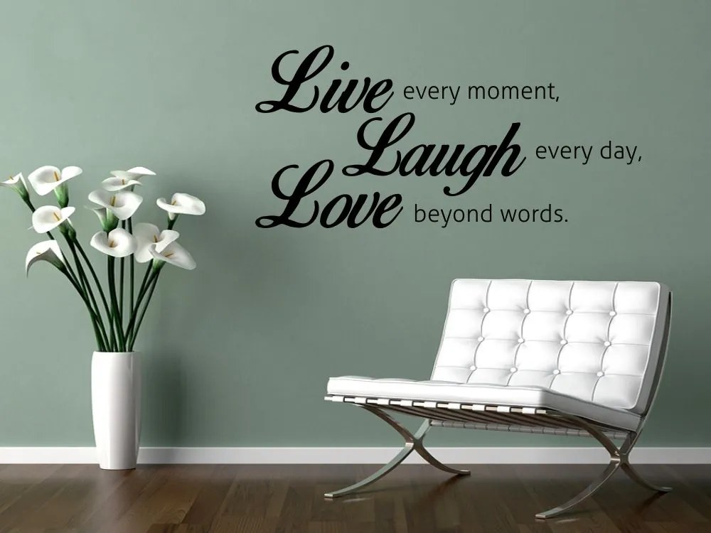 Samolepky na zeď - Live Laugh Love Barva: Zlatá, Velikost: 60x28 cm