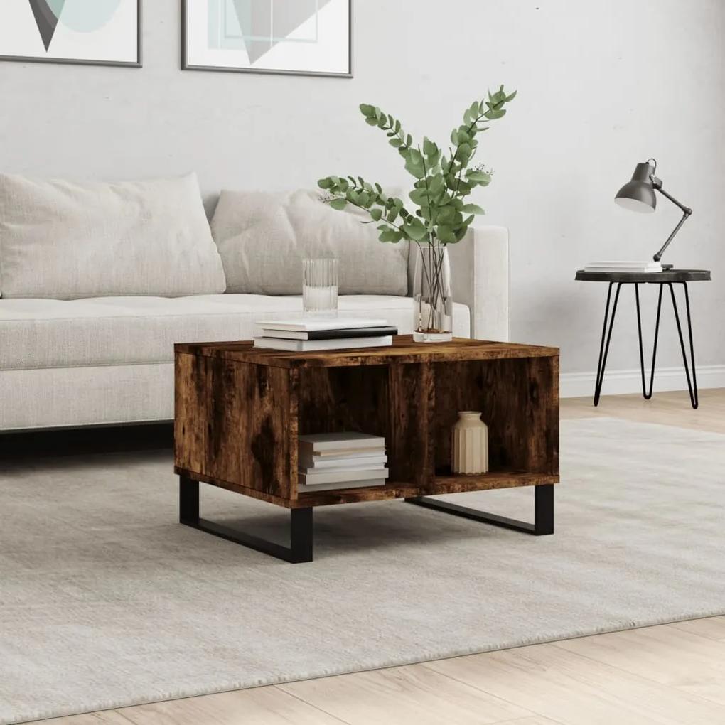 vidaXL Konferenční stolek 60 x 50 x 36,5 cm kompozitní dřevo [830553] Barva: kouřový dub