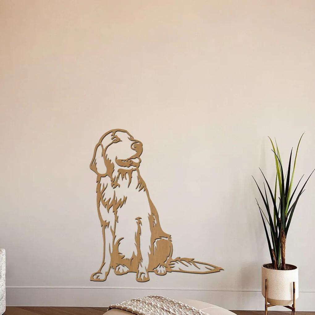 dřevo života Dřevěná dekorace psa Retriever Rozměry (cm): 52x60, Barevný vzor: Ořech