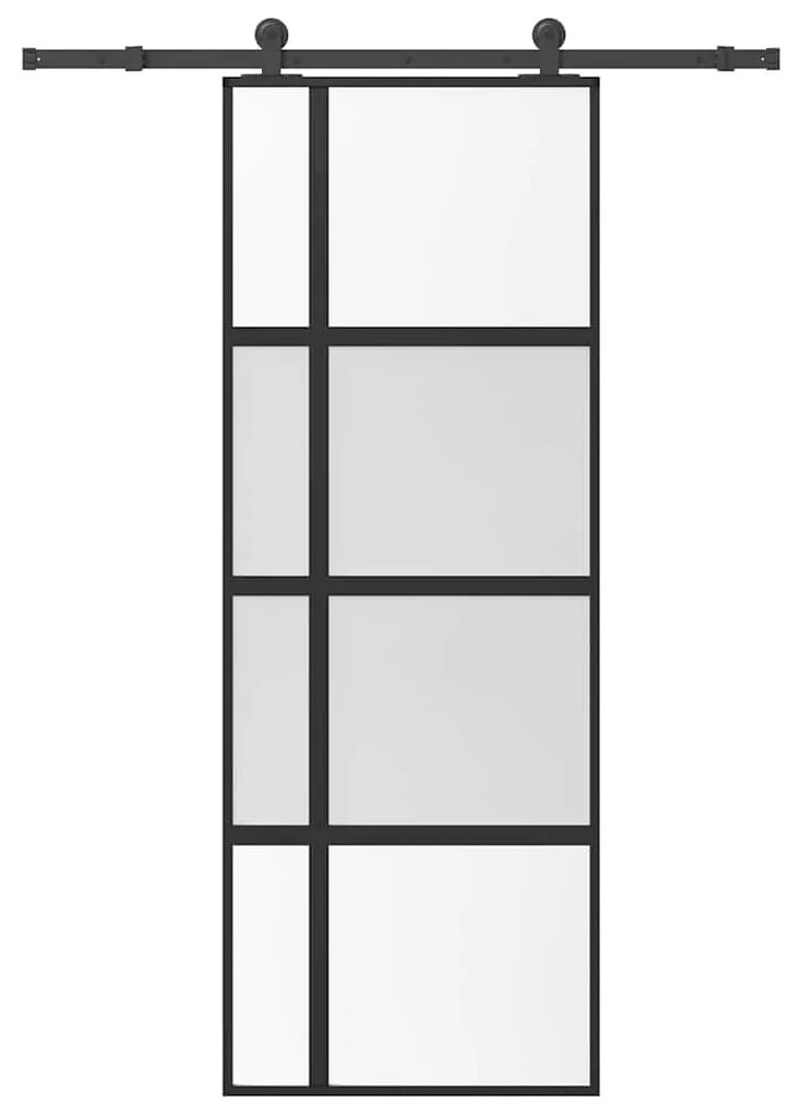 Posuvné dveře s kováním 76x205 cm tvrzeného sklo a hliník 3333031