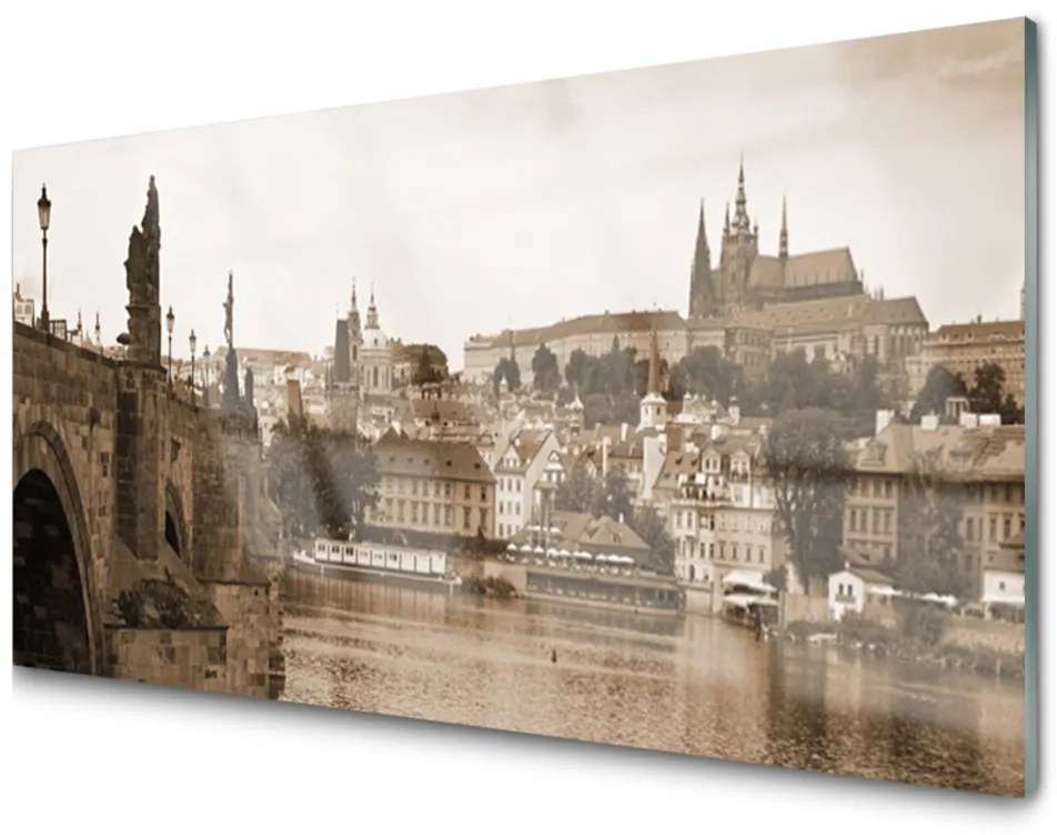Akrylové obraz Praha Most Krajina