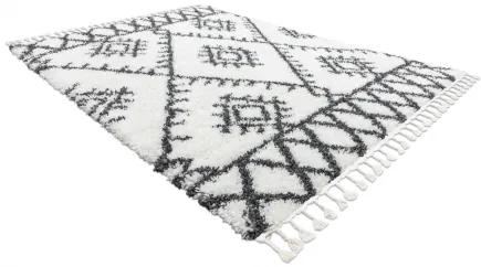 koberec UNION 3481 Cikcak krémovo šedá střapce, Maroko Shaggy velikost 180x270 cm | krásné koberce cz
